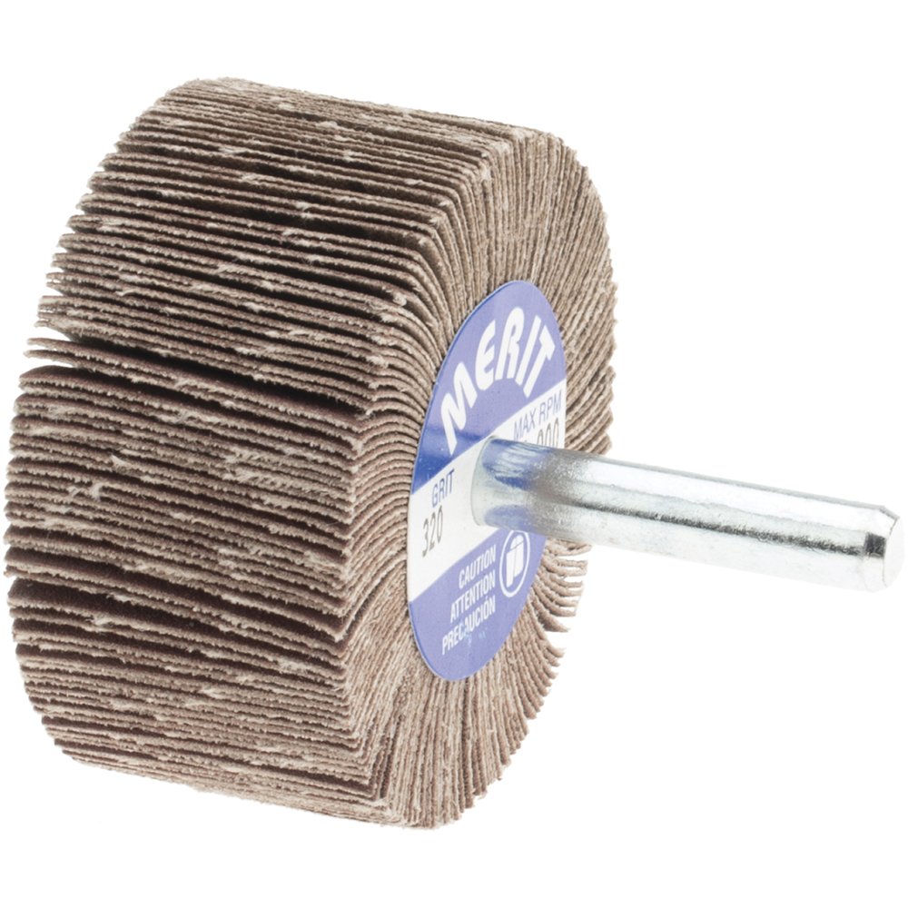Merit Abrasives - Mounted Flap Wheel: 2" Dia, 1" Face Width, 320 Grit ...