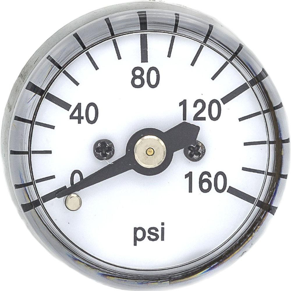 PIC Gauges - Pressure Gauge: 1" Dial Dia, 0 to 160 psi, 1/8" NPT, Center Back Mount | MSC Direct