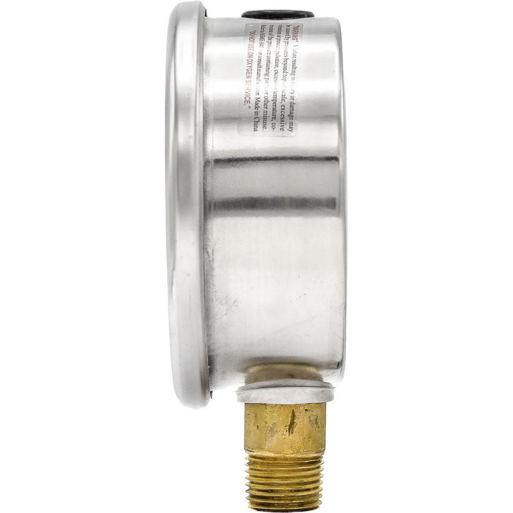 PIC Gauges - Pressure Gauge: 4" Dial Dia, 0 to 200 psi, 1/2" NPT, Lower Mount | MSC Direct