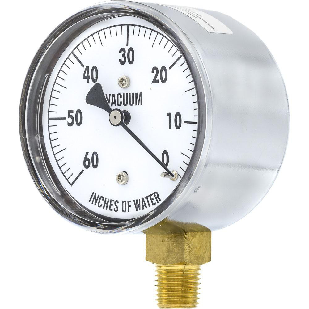 PIC Gauges - Pressure Gauge: 2-1/2" Dial Dia, -4 to psi, 1/4" MNPT ...