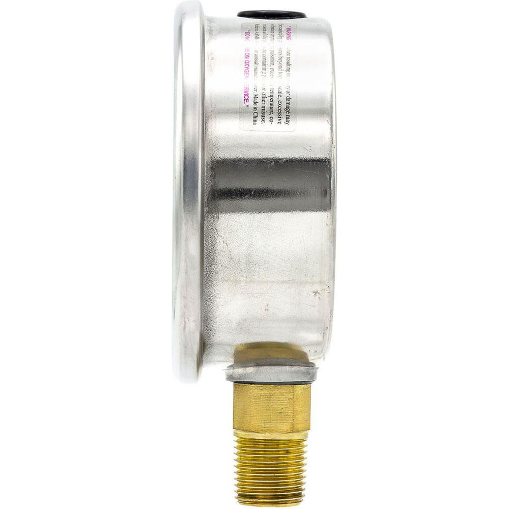 PIC Gauges - Pressure Gauge: 4" Dial Dia, 0 to 6,000 psi, 1/2" NPT, Lower Mount | MSC Direct