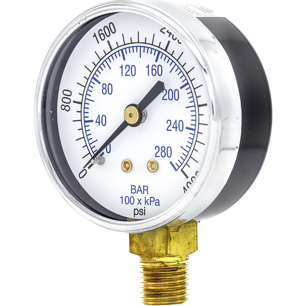 PIC Gauges - Pressure Gauge: 2-1/2" Dial Dia, 0 to 4,000 psi, 1/4" MNPT ...