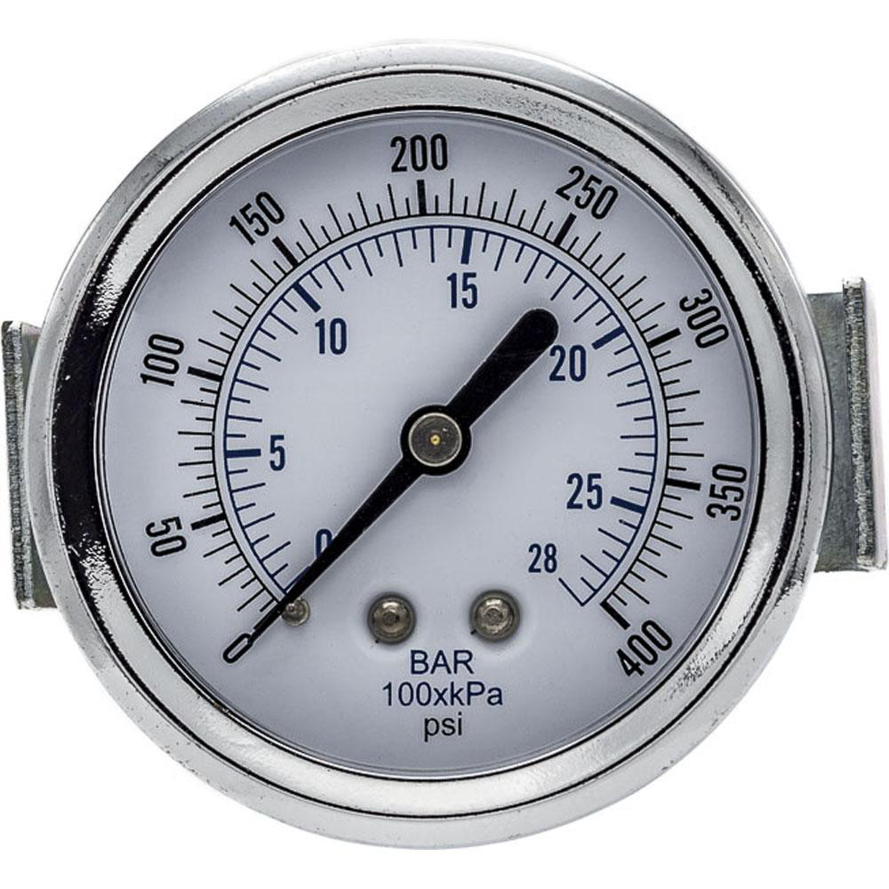PIC Gauges - Pressure Gauge: 2-1/2" Dial Dia, 0 to 400 psi, 1/8" NPT, U-Clamp Panel (Center Back ...