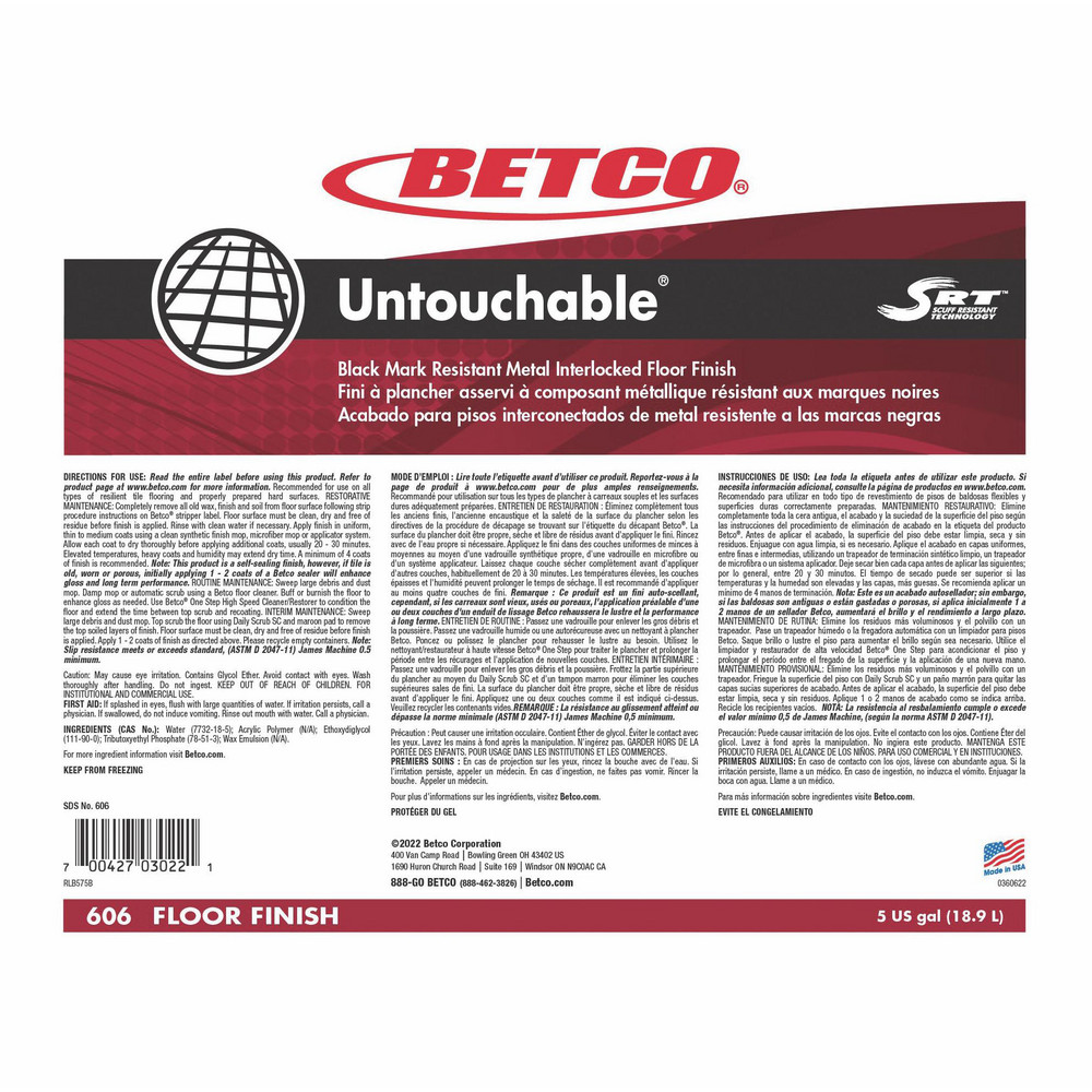 Betco - Floor Cleaners, Strippers & Sealers: Product Type: Floor Finish ...