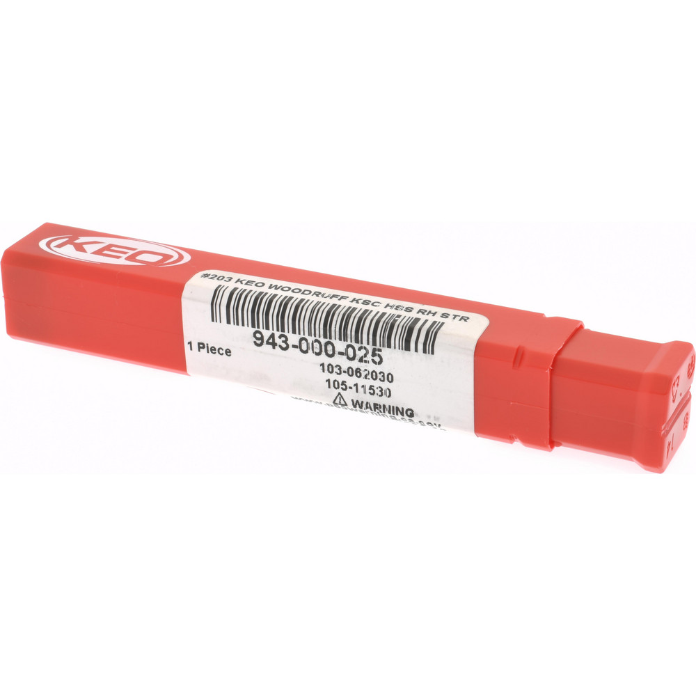 Keo - Woodruff Keyseat Cutter: 3/8" Cut Dia, 1/16" Cut Width, 1/2 ...