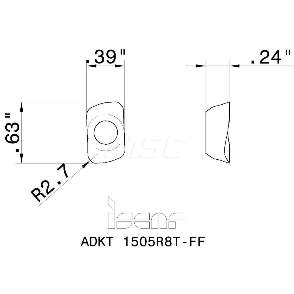 Iscar - Milling Insert: ANSI ADKT 1505R8T-FF IC928, ISO ADKT 1505R8T-FF ...