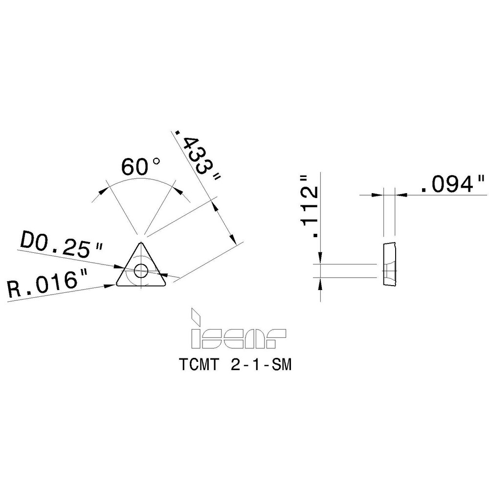 Iscar - Turning Insert: TCMT 2-1-SM IC9250, Carbide | MSC Direct