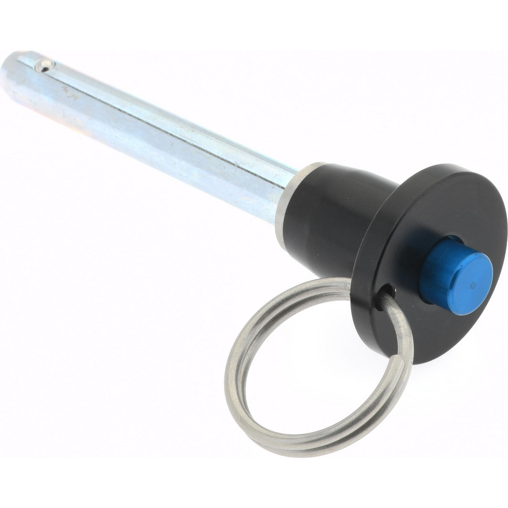 Gibraltar - Quick-Release Pin: Button Handle, 1/4" Pin Dia, 1-1/2 ...