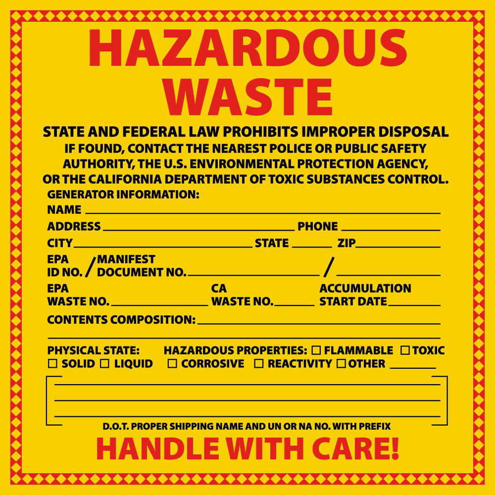 PRO-SAFE - 25 Qty Hazardous Waste - State Roll-Fed Label | MSC Direct