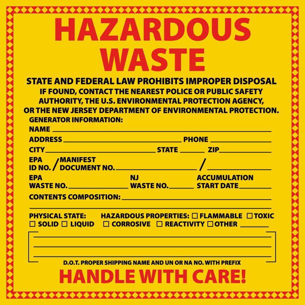 PRO-SAFE - 25 Qty Hazardous Waste - State Roll-Fed Label | MSC Direct