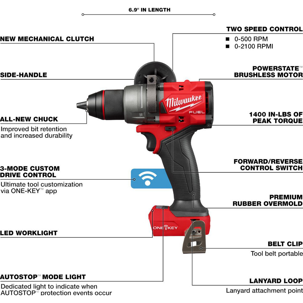 Milwaukee Tool - Cordless Hammer Drill: 1/2" Chuck | MSC Direct