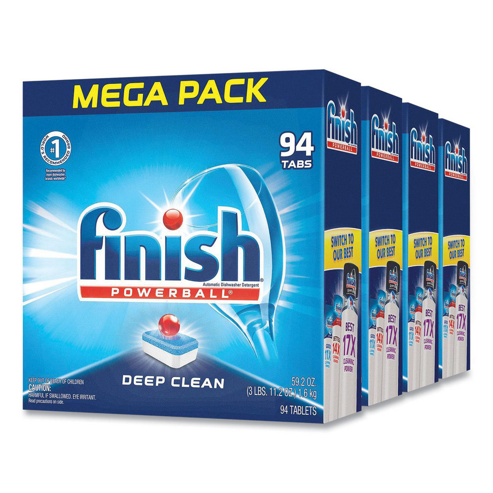Finish - Powerball Dishwasher Tabs, Fresh Scent, 94/Box, 4 Boxes/Carton ...