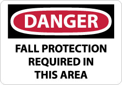 AccuformNMC - Accident Prevention Sign: Rectangle, DANGER, FALL ...