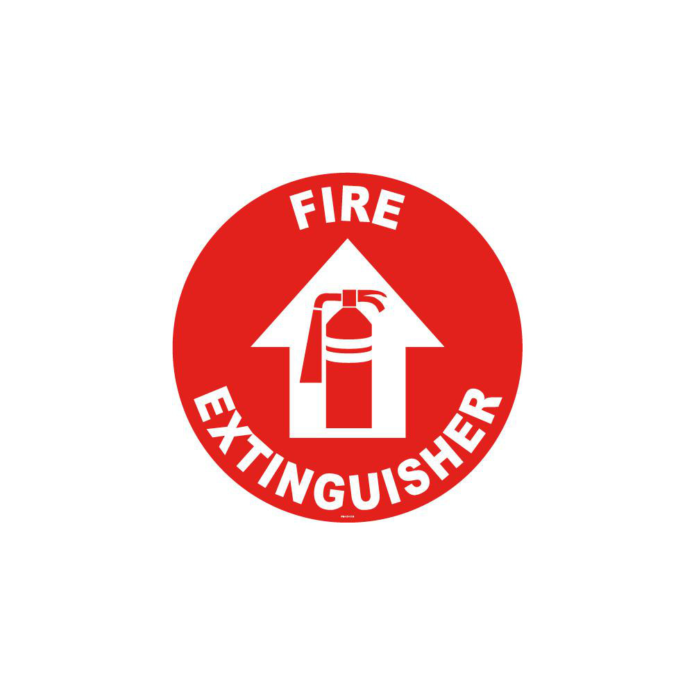 PRO-SAFE - Adhesive Backed Floor Signs: Fire, FIRE EXTINGUISHER, FIRE ...
