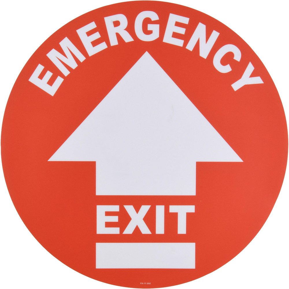 PRO-SAFE - Adhesive Backed Floor Signs: Message Type: Exit, Entrance ...
