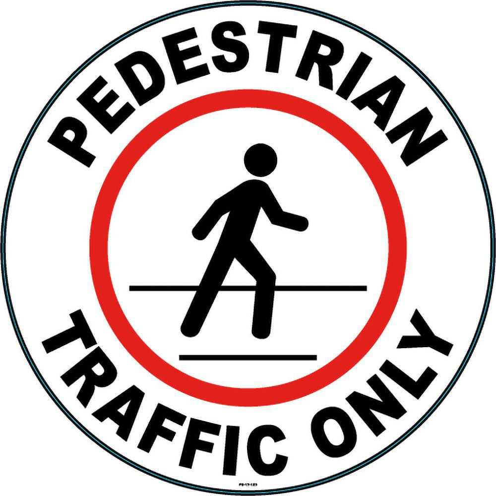 PRO-SAFE - Adhesive Backed Floor Signs: Traffic Control, PEDESTRIAN ...