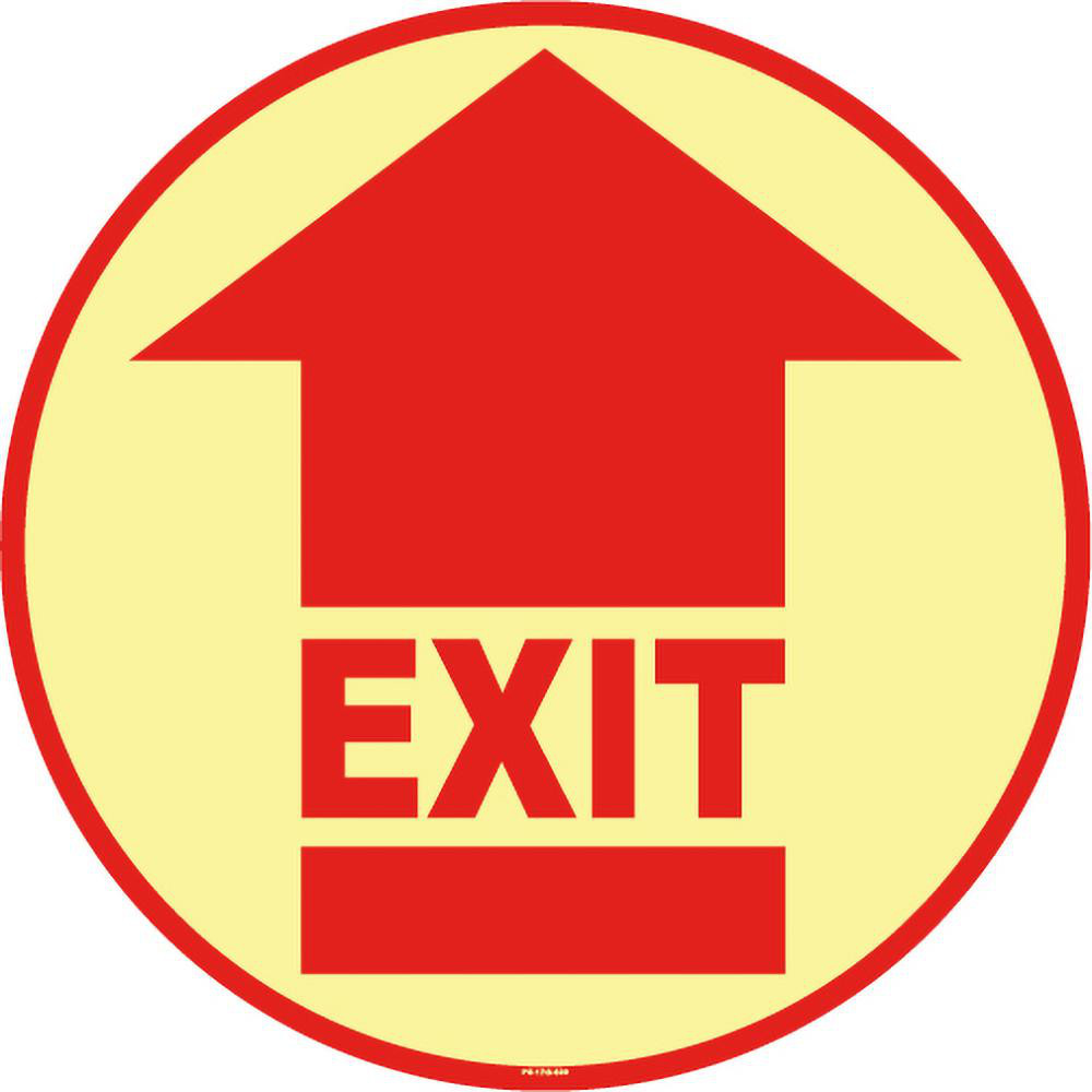 PRO-SAFE - Adhesive Backed Floor Signs: Message Type: Exit, Entrance ...