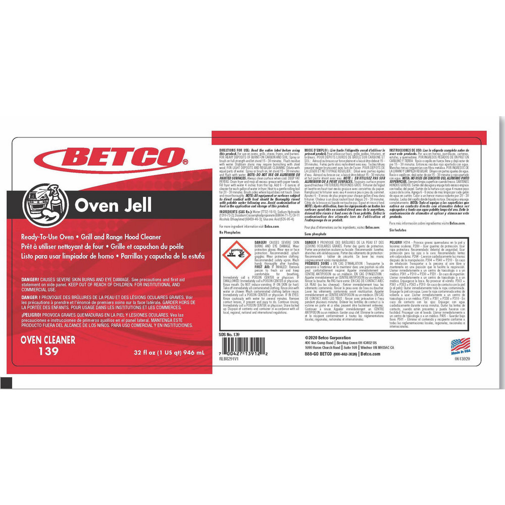 Betco - All-Purpose Degreaser: 32 oz, Bottle | MSC Direct