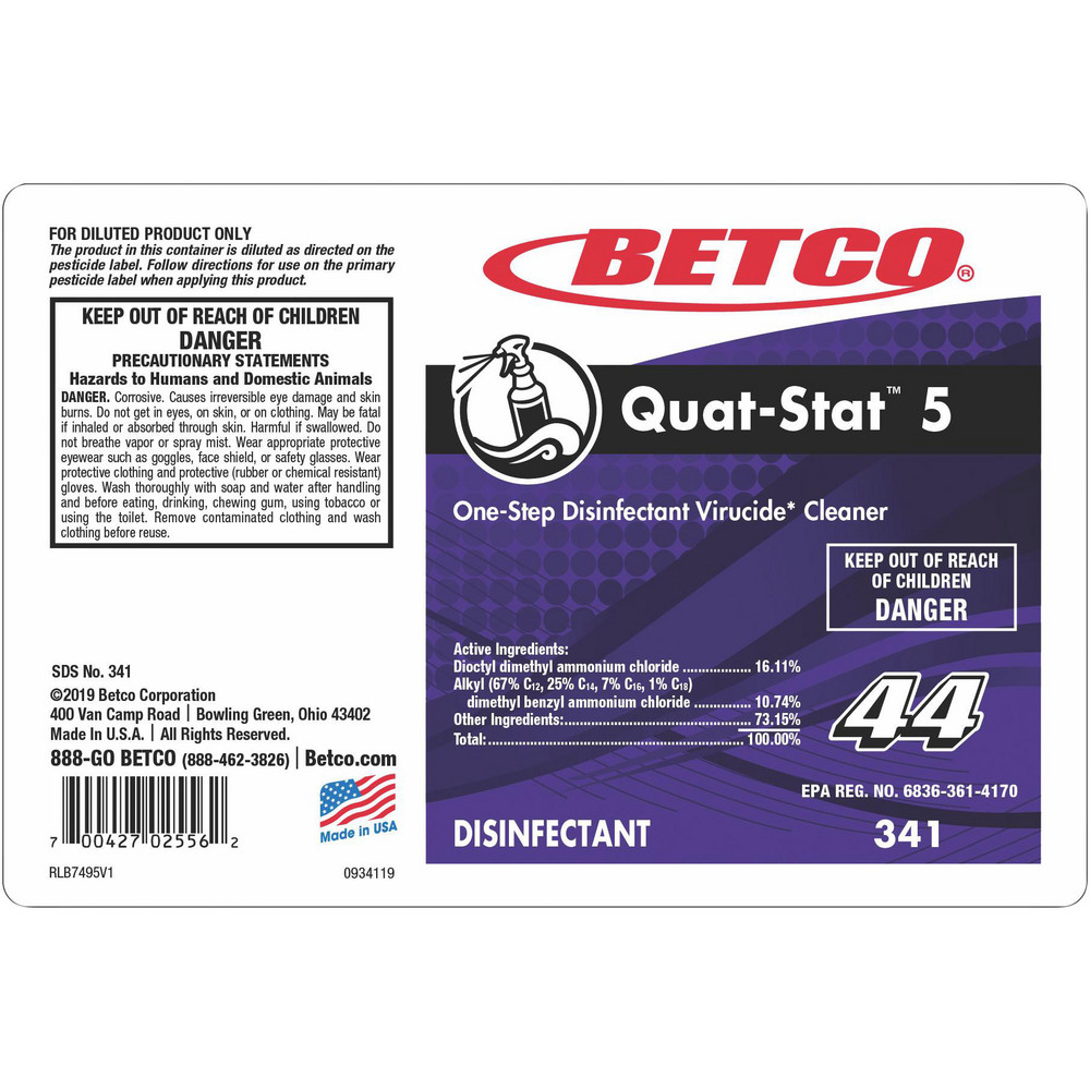 Betco - All-Purpose Cleaner: 2 L, Bottle, Disinfectant | MSC Direct