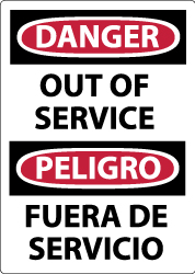 AccuformNMC - Accident Prevention Sign: Rectangle, DANGER, OUT OF ...