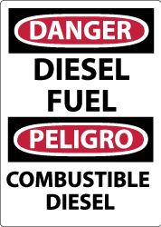 AccuformNMC - Sign: Rectangle, DANGER, Danger - Diesel Fuel | MSC Direct