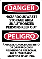 AccuformNMC - Sign: Rectangle, DANGER, Danger - Hazardous Waste Storage ...