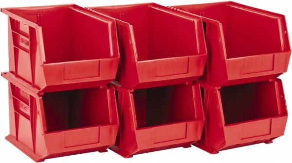 Quantum Storage - Plastic Hopper Stacking Bin: Red | MSC Direct