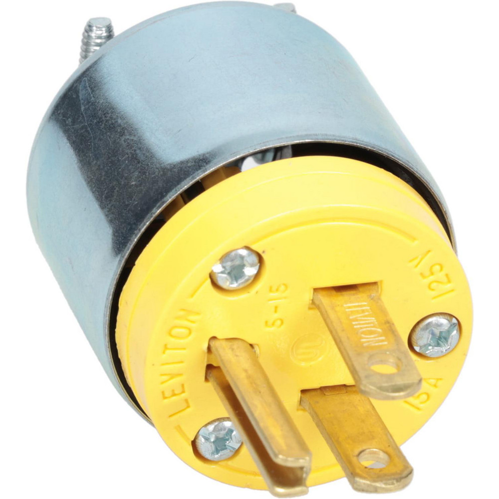 Leviton - Straight Blade Plug: Residential, 5-15P, 125VAC, Yellow | MSC ...
