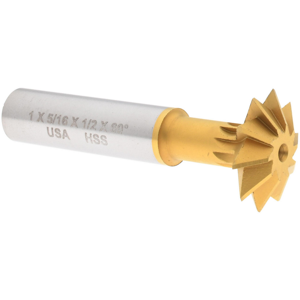 Made in USA - Double Angle Milling Cutter: 60 °, 1" Cut Dia, 5/16" Cut ...
