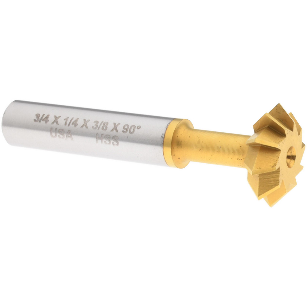 Made in USA - Double Angle Milling Cutter: 90 °, 3/4" Cut Dia, 1/4" Cut ...