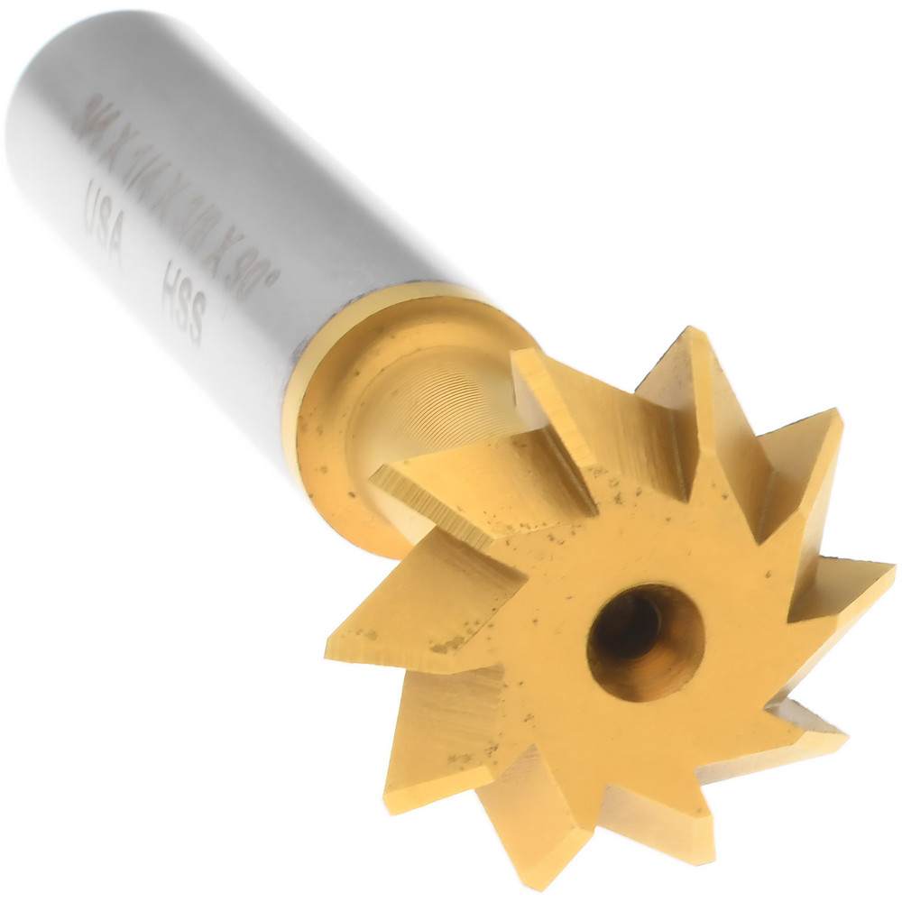 Made in USA - Double Angle Milling Cutter: 90 °, 3/4" Cut Dia, 1/4" Cut ...