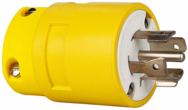Value Collection - Straight Blade Plug: Industrial, L22-20, Yellow ...
