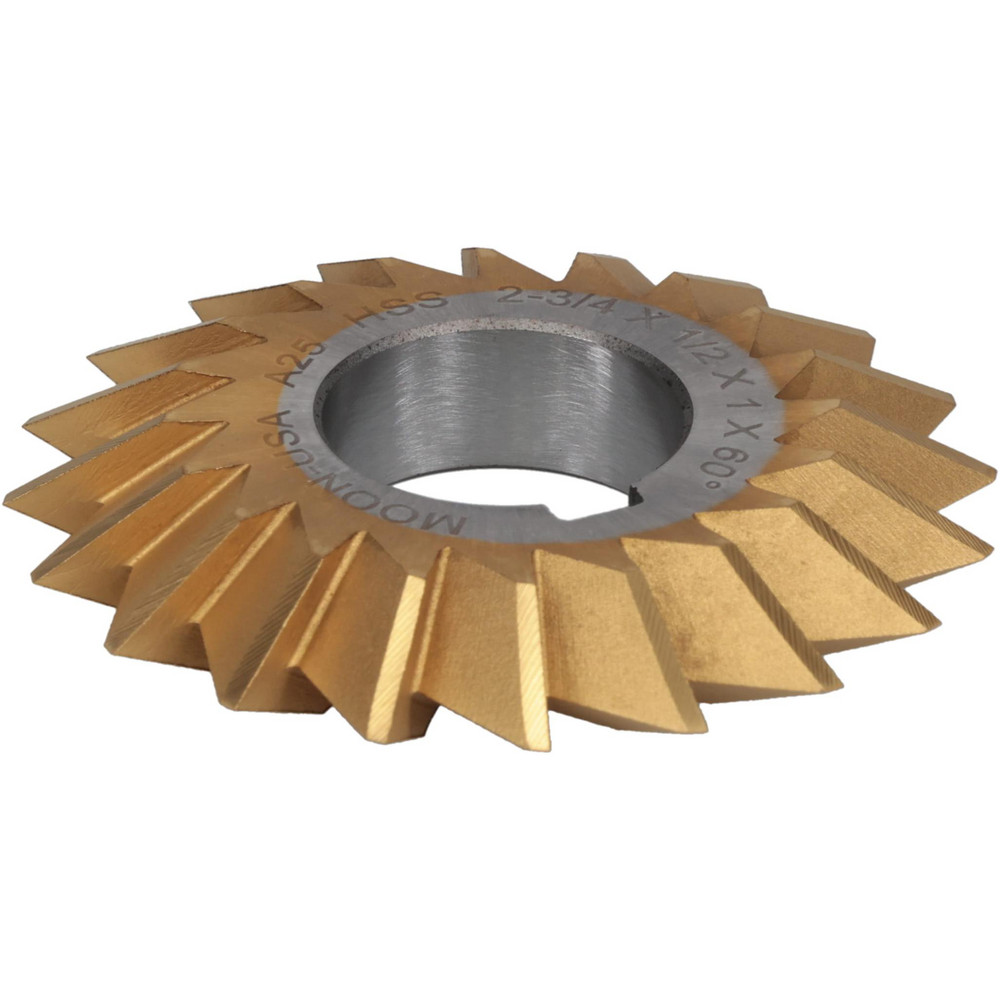 Made in USA - Double Angle Milling Cutter: 60 °, 2-3/4" Cut Dia, 1/2 ...