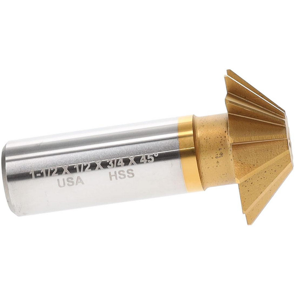 Made in USA - 1-1/2 x 1/2" 45° 12-Tooth High Speed Steel Single-Angle ...