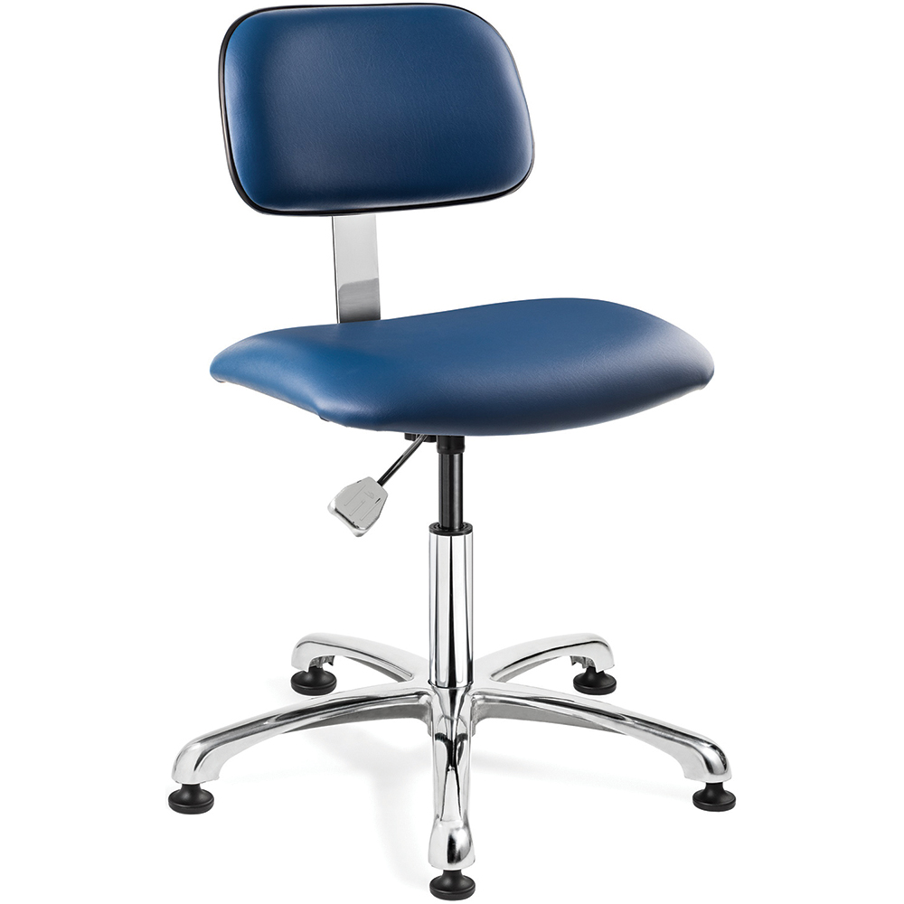Bevco - Task Chair: Vinyl, 15-1/2 to 20-1/2" Seat Height, Blue ...