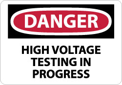 AccuformNMC - Sign: Rectangle, DANGER, Danger - High Voltage Testing in ...