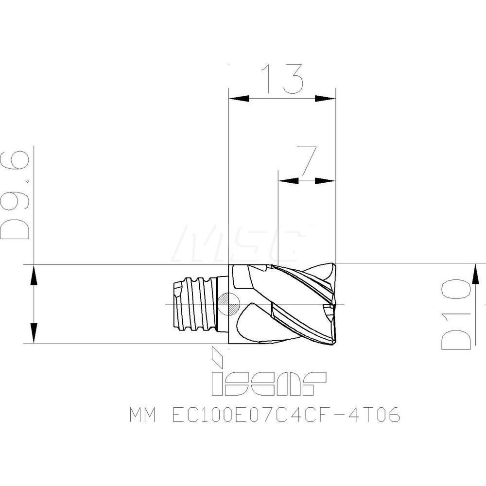 Iscar - Roughing Milling Tip Insert: MMEC100E07C4CF4T06 908, Carbide ...