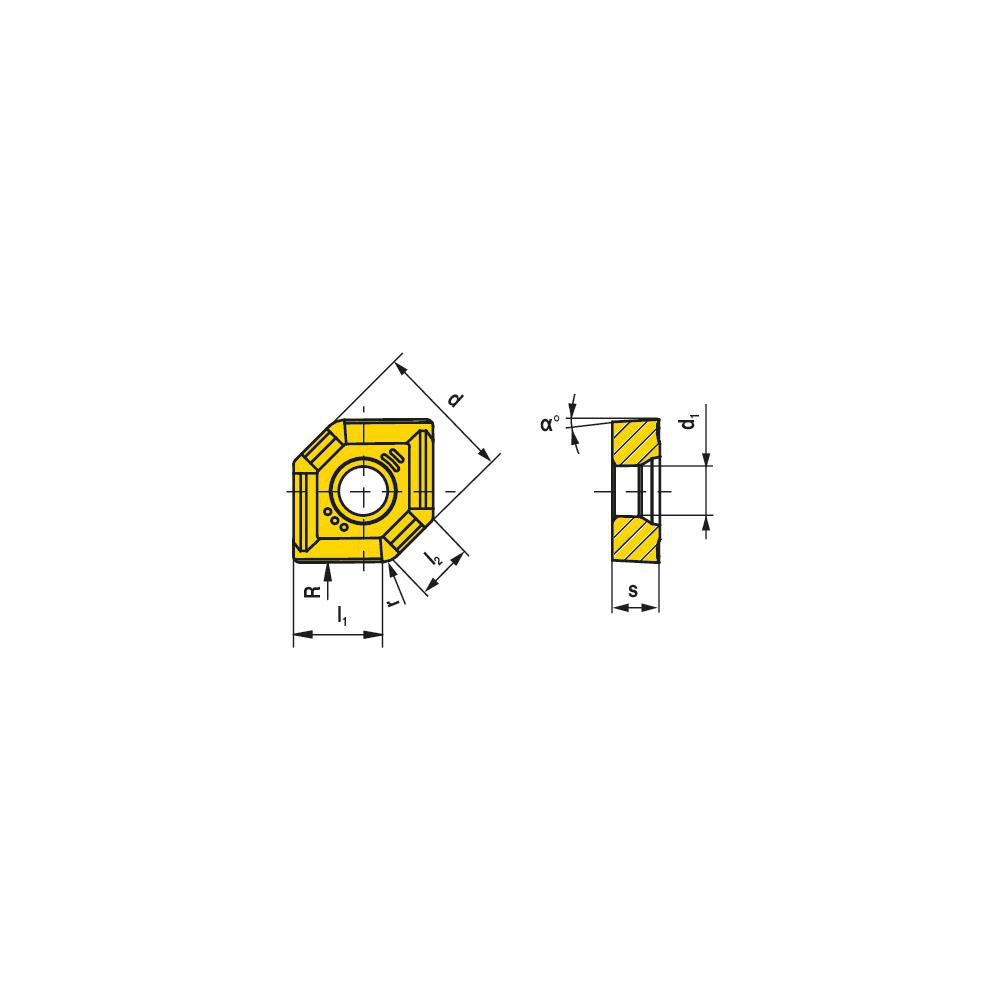 Ceratizit - Milling Inserts; Insert Style: XAHT; Insert Size Code: 0605; Insert Material: Solid ...