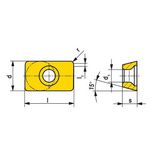 Ceratizit - Milling Inserts; Insert Style: LDFT; Insert Size Code: 1504; Insert Material: Solid ...