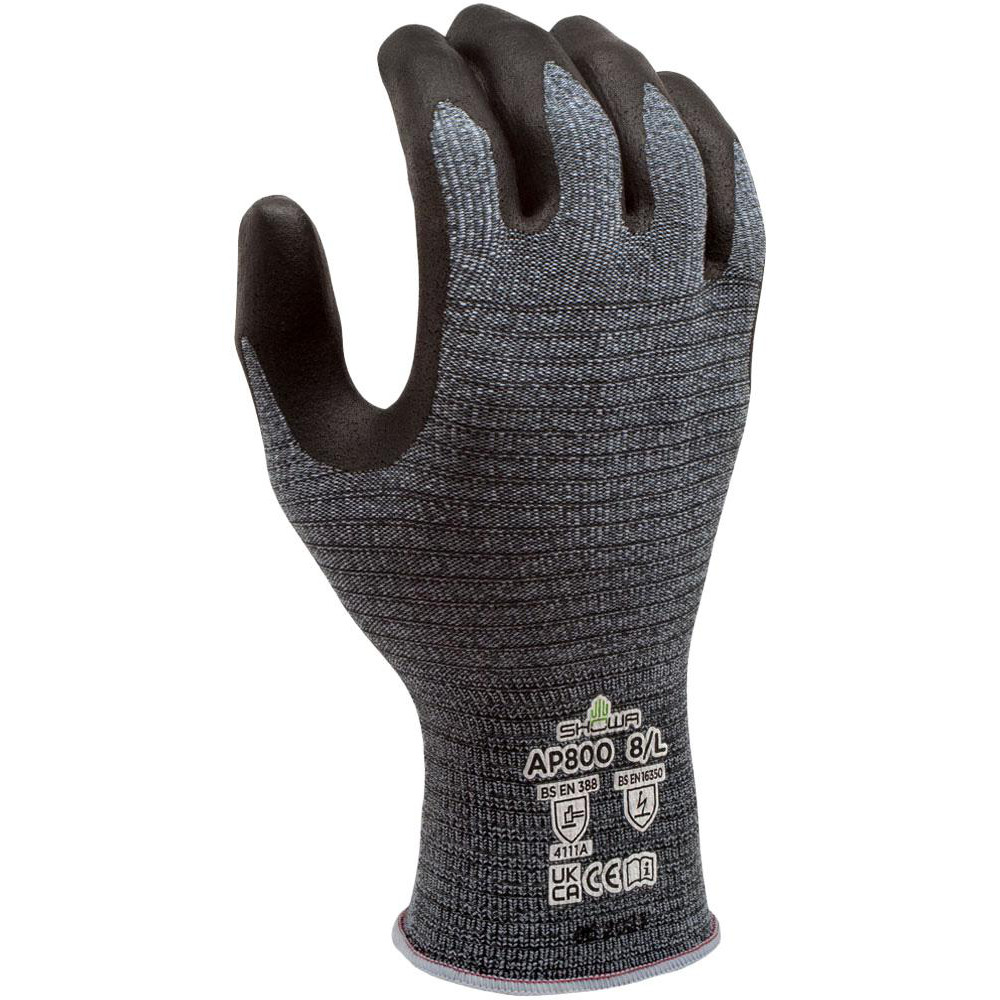 SHOWA - Coated Anti-Static Gloves: Palm & Fingertips Coated, Nitrile ...