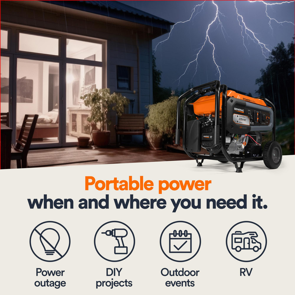 Generac Power - Portable Power Generators: Fuel Type: Gas; Starting ...