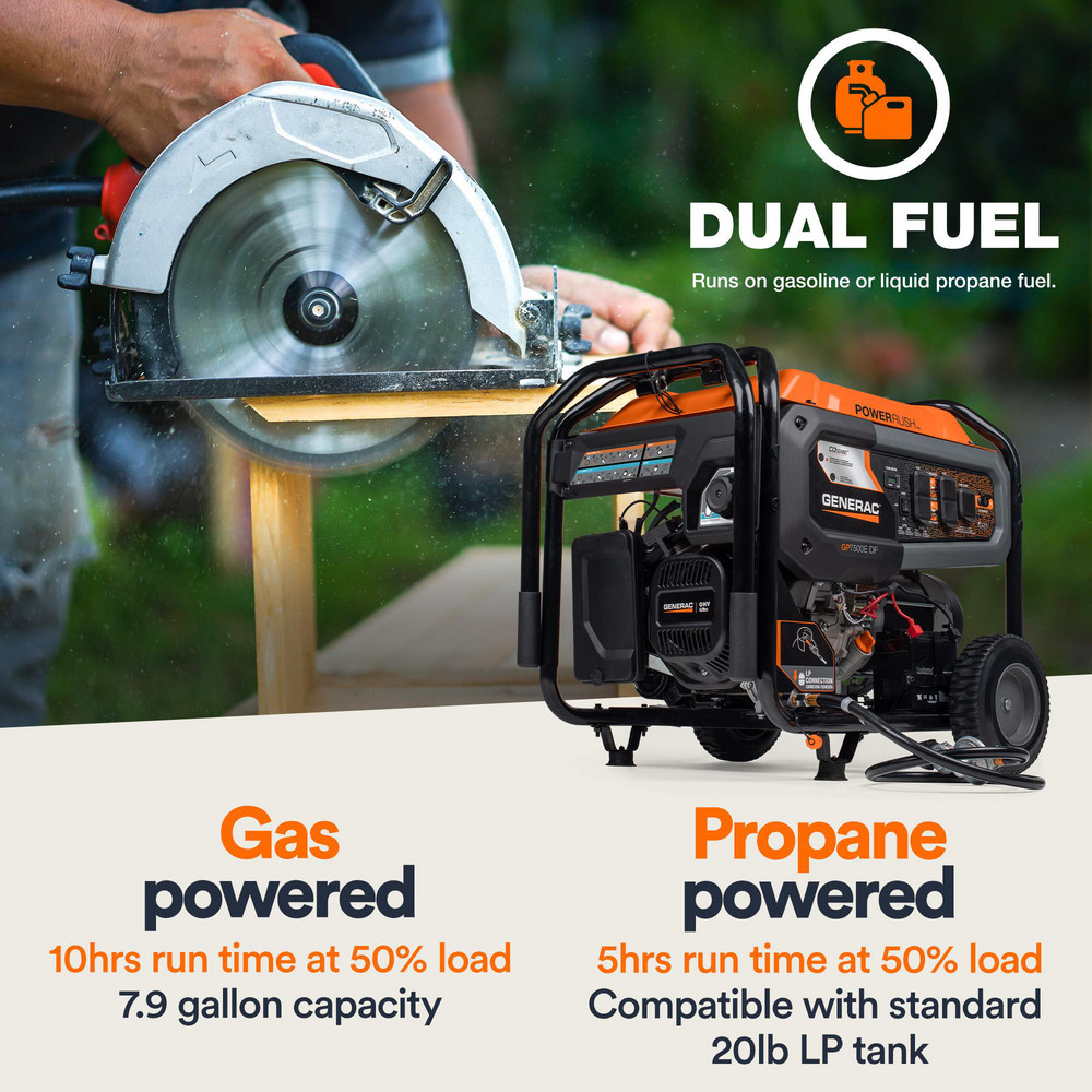 Generac Power - Portable Power Generators: Fuel Type: Gas, Liquid ...
