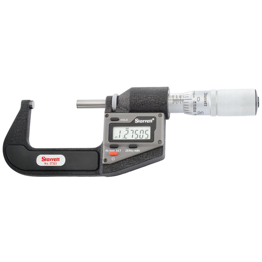 Starrett - Electronic Outside Micrometer: 1 to 2" / 25.40 to 50.80 mm ...