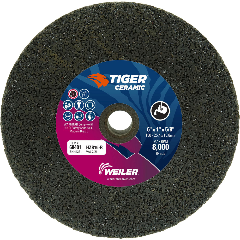 Weiler - Tool & Cutting Grinding Wheel: 6" Dia, 5/8" Hole, 16 Grit, R ...