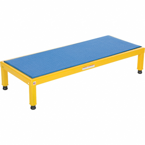Vestil - Step Stand Stool: 9" OAH, 19" OAW, Steel, Yellow | MSC Direct