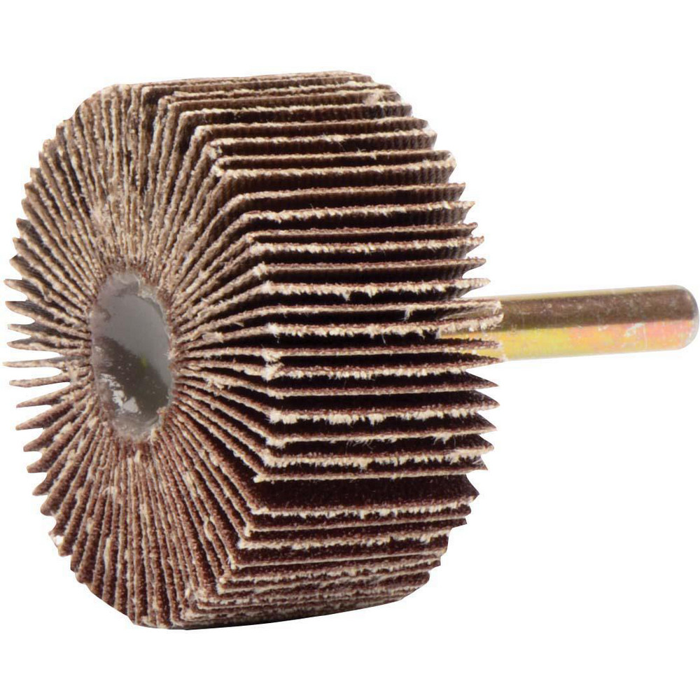 Weiler - Mounted Flap Wheel: 2" Dia, 1" Face Width, 120 Grit, Aluminum ...