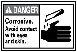 AccuformNMC - Sign: Rectangle, DANGER, Danger - Corrosive - Avoid ...