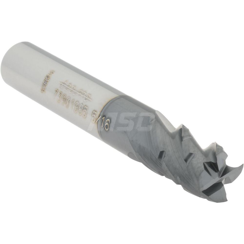 Accupro - 5/16" Diam 4-Flute 40° Solid Carbide Square Roughing & Finishing End Mill - 73901985 ...