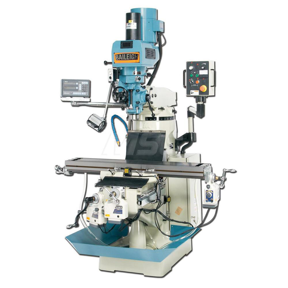 Baileigh - 9" x 49" Knee Milling Machine: Variable Speed, Three Phase ...