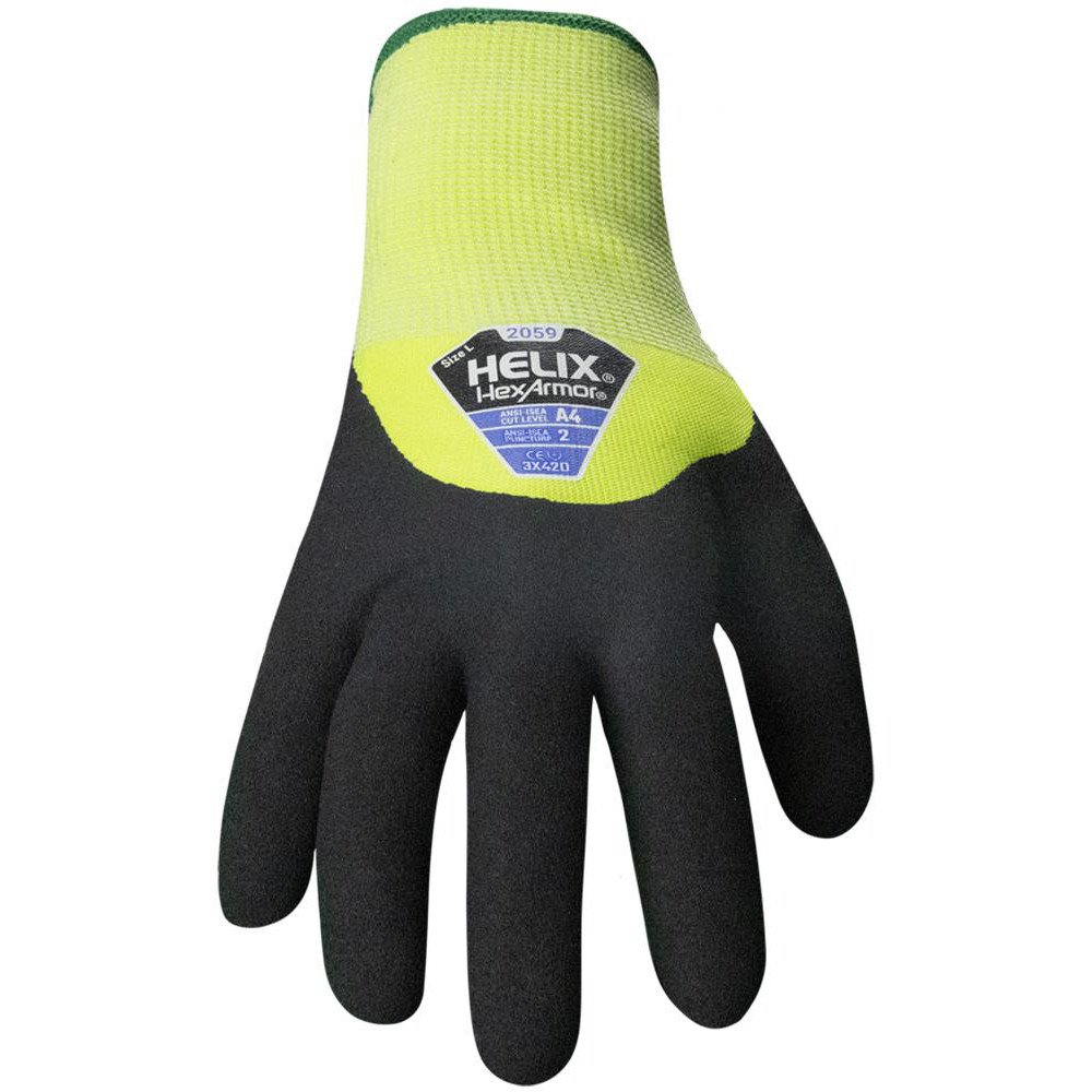 HexArmor® - Cut, Puncture & Abrasion-Resistant Gloves: Helix Helix 2059, Size X-Large, ANSI Cut ...